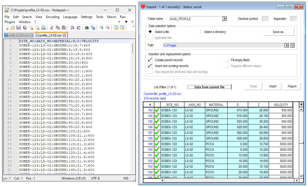 Integration of seismic lines into profile views | Sobek